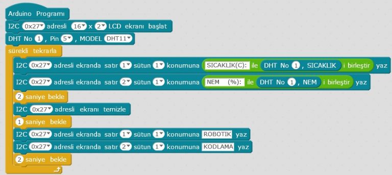 DHT11 ile Dijital Termometre Uygulaması | Robotik Kodlama